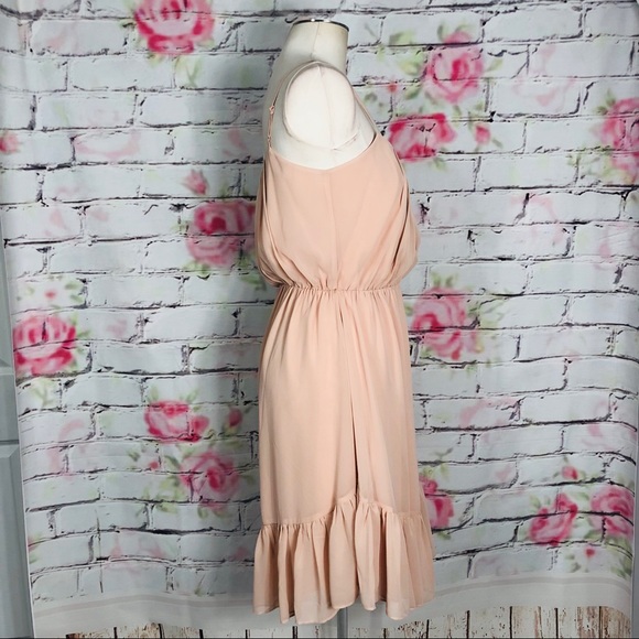 Marchesa | Dresses | Marchesa Rose Blush Pink Sundress W Ruffle Hem ...